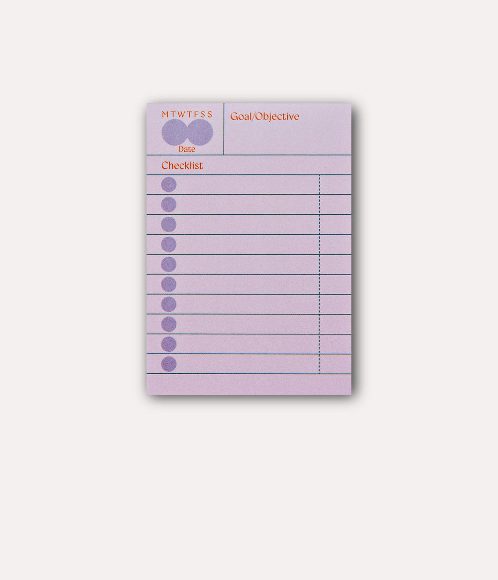 Ginger Goal Checklist Sticky Notes